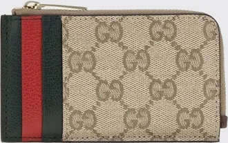 Gucci Portemonnaie aus GG Supreme-Canvas mit Webstreifen und Rei&szlig;verschluss