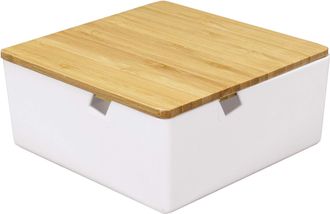 Kleine Wolke Timber Cosmetic Box, Glas/Silikon, Weiß, Small, 8477