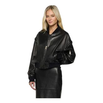 Simona Corsellini Femme, Vestes, Noir, Taille: 38 FR Veste en cuir