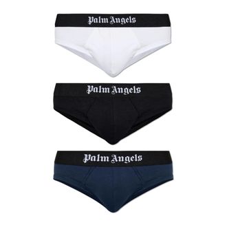 Palm Angels Homme, Sous-v&ecirc;tements, Blanc, Taille: M Lot de trois boxers avec logo