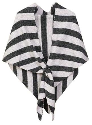 Generic Ch&acirc;le en laine m&eacute;lang&eacute;e de couleur unie pour femme, cape en laine cachemire &eacute;paules haut pull ch&acirc;le &eacute;charpe pour robes de soir&eacute;e, B-gray, Taille uniqu