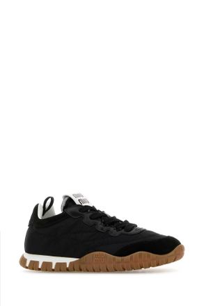 Miu Miu Womens Black Re-Nylon And Suede Sneakers Nero