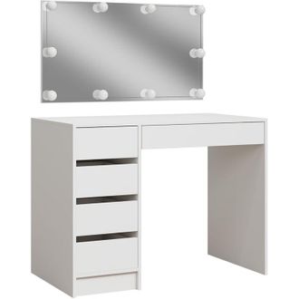 Vicco Schminktisch Thalia, Wei&szlig;, 100 cm mit led Beleuchtung