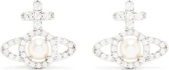 Vivienne Westwood Femme, Accessoires, Gris, Taille: ONE Size Olympia Pearl Earrings