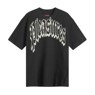 Pleasures Schwarzes Waffel T-Shirt Stilvoll Bequem - - Tops - Herren - Schwarzk - XL