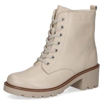 Caprice Damen Stiefeletten aus Leder Gef&uuml;ttert, Wei&szlig; (Offwhite Perl.), 39 EU