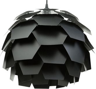 Beliani Moderne Hängelampe Blumenform Kunststoff schwarz Segre klein