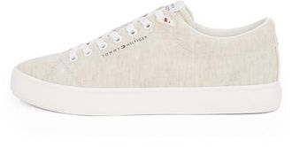 Tommy Hilfiger Baskets Vulcanis&eacute;es Homme Core Chambray Basses, Blanc (Ecru), 46