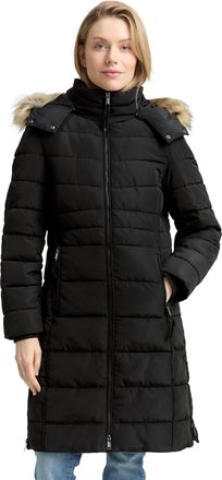Tom Tailor Damen 1047533 Puffer-Mantel Mit Abnehmbarer Kapuze, 14482 - Deep Black, XXL EU