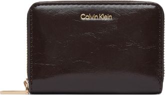 Calvin Klein Geldb&ouml;rse Calvin Klein Foil Glossy Square Zip Around LV04F1201G Braun