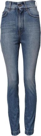 Dolce & Gabbana Femme, Jeans, Bleu, Taille: 36 FR Jean Skinny Taille Haute Bleu Clair