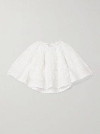 Isabel Marant Haut En Voile De Coton Biologique &Agrave; Broderie Anglaise Et &Agrave; Finitions En Crochet Dilama - Blanc