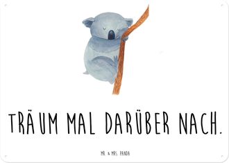 Mr. & Mrs. Panda Blechschild Mit Spruch Koalab&auml;r DIN A5 - Geschenk, schlafen, Traumland, T&uuml;rschild Metall, Tr&auml;umen, K&uuml;che, Lustige Spr&uuml;che, B&auml;r, Gro&szlig;, Koala, Dekoschil