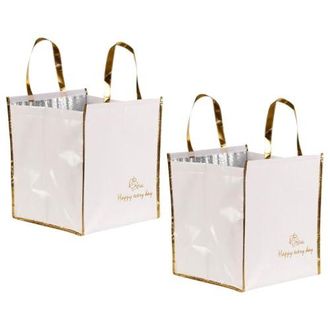 BESPORTBLE Lot de 2 Paquet Isothermes Alimentaires &agrave; Fermeture &Eacute;clair Paquet Chauffant pour Aliments 4 Pouces Blanc Grand Isotherme Portable pour Transport G&acirc;tea