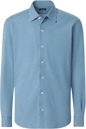 Ermenegildo Zegna Homme, Chemises, Bleu, Taille: 2XL Cotton Shirt
