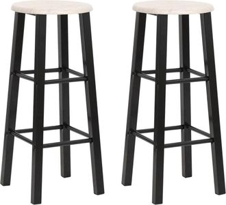 vidaXL Vidaxl - Tabourets de bar lot de 2 noir mdf
