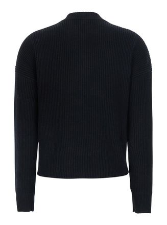 Max Mara Womens Sweater With High Collar Black Wool Tops Top