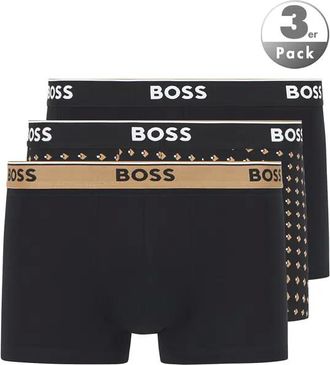 HUGO BOSS Herren Trunks schwarz Baumwolle unifarben