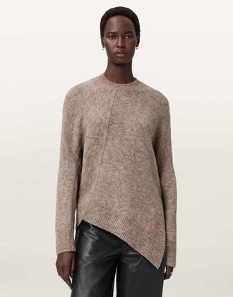 AllSaints Lock - Pull ras de cou - Marron &eacute;corce de pin-Brown