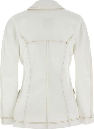 Givenchy Contrast-Stitched Denim Jacket - Cream