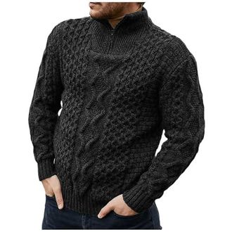 Generic Pull Sweater Col V pour Hommes Demi-Fermeture clair Chaud Automne Hiver Confortable Sweat-Shirt Slim Fit Respirant Nouveau Design Souple Tendance Haut