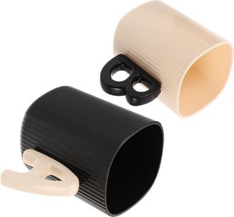 SOLUSTRE 2stücke Zahnbürstenbecher Wiederverwendbare Kunststoff Mundwasserbecher Tragbar Für Reisen Wohnheim Und Badezimmer