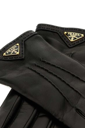 Prada Womens Nappa Leather Gloves Black Lambskin