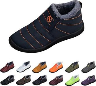 Generic Bottines dhiver pour femme - Doublées - Imperméables - Bottes de neige courtes - Bottes dhiver plates - Antidérapantes - Chaussures dextérieur à enfil