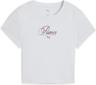 Puma Damen Graphic Script T-Shirt M, Silver Mist Gray