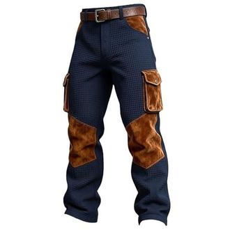 Generic Pantalon de jogging baggy pour homme, pantalon de surv&ecirc;tement en velours c&ocirc;tel&eacute; gaufr&eacute;, taille &eacute;lastique, pantalon de jogging vintage ample &agrave; jambes l