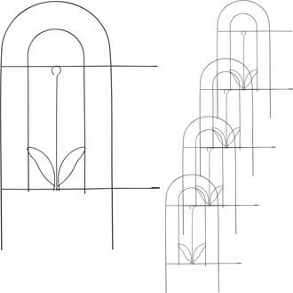 Relaxdays Beetzaun Metall, 5 Zaunelemente mit Verzierungen, HxB: 80x244,5 cm, Garten Beeteinfassung zum Stecken, schwarz