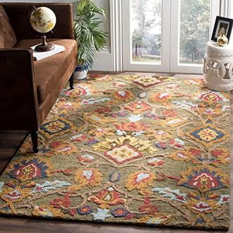 Safavieh Zeitgen&ouml;ssische Teppich f&uuml;r Wohnzimmer, Esszimmer, Schlafzimmer - Blossum Collection, Kurzer Flor, Multi, 91 X 91 cm