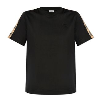 Burberry Femme, Tops, Noir, Taille: 34 FR T-Shirt avec Logo Brod&eacute;