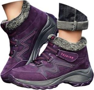 Generic Bottes dhiver pour femme - Bottes de neige imperméables pour femme - Chaussures dhiver thermiques décontractées avec doublure en fourrure - Chaussures