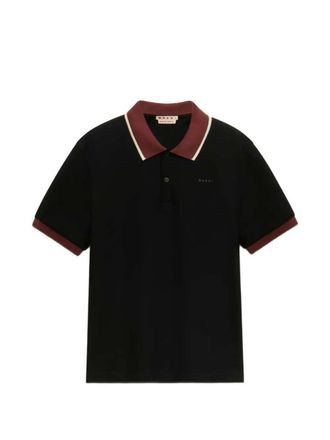Marni Black Piqu&eacute; Polo Shirt With Contrasting Trim