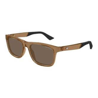 Montblanc Rechteckige Sonnenbrille - - Accessories - Herren - Braun - 55 MM