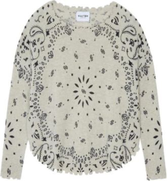 Kujten Kaschmir Bandana - Off-White - - Knitwear - Damen - Mehrfarbig - L