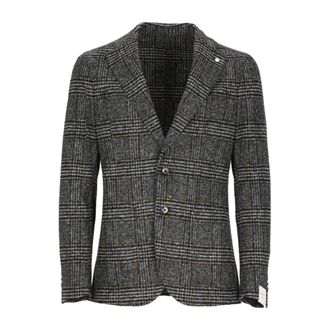 L.B.M. 1911 Grauer karierte Strickblazer - - Jackets - Herren - Grau - M