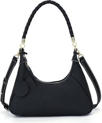 Carlheim Womens Shoulderbags Classis Genuine Leather, Black