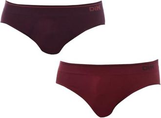 Dim Slip Homme Seamless Coton x2, Rouge Truffe/Marron Intense, XL