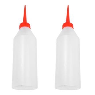 Cabilock 2 St&uuml;ck Teiliges &Ouml;lflaschen Rotem Pr&auml;zisionsausgie&szlig;er Kunststoff nadelflaschen f&uuml;r N&auml;hmaschinen&ouml;l und Bastelkleber Ergonomisch Leicht Pr&auml;zise Dosierun