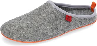 Andres Machado Hausschuhe f&uuml;r Herren - Sommer - DYNAMIC - Unisex Pantoffeln - Wolle und Filz - rutschfeste Gummisohle und herausnehmbares Fu&szlig;bett - Grau Orange EU 43