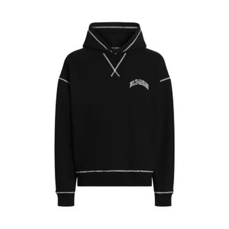 Dolce & Gabbana Hoodie mit Kontrastn&auml;hten - - Sweatshirts & Hoodies - Herren - Schwarzk - XS