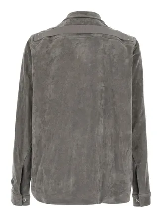Rick Owens Mens Jacket Brad Suede Grey Coat