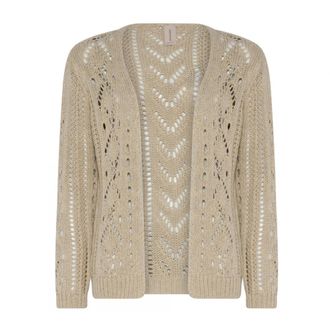 Skovhuus Femme, Pulls, Beige, Taille: 40 FR Cardigan Ouvert en V Col Crème