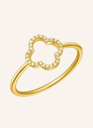 Leaf Ring Kleeblatt Aus 18 Karat Gelbgold Mit Diamanten gold