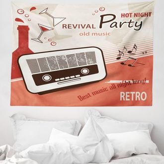 Abakuhaus 70er Party Wandteppich und Tagesdecke, 70er Party, aus Weiches Mikrofaser Stoff Wand Dekoration F&uuml;r Schlafzimmer, 150 x 110 cm, Mehrfarbig