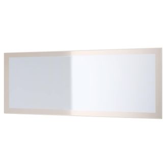 Vladon Spiegel Lima, Wandspiegel mit Rahmen im modernen Stil, Sandgrau Hochglanz (139 x 55 cm)
