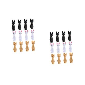 Cabilock 2 Sätze Katzenförmige Wäscheklammern Hochbelastbare Clips Für Handtücher Und Kleidung Windfeste Klammern Für Trocknen Und Aufhängen 12 Stücke * 2