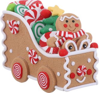 Garneck Weihnachtliches PVC Gingerbread Man Schneeschlitten Ornament Bunte Tischdekoration Vielseitiges Sammlerst&uuml;ck f&uuml;r Festlichen Wohn Gesch&auml;ftsschmuck